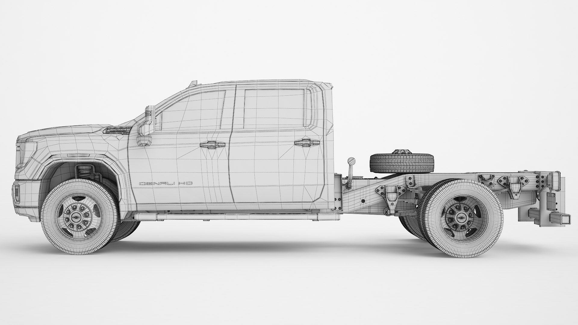 GMC SIERRA HD DENALI 2020 Chassis 02 3D model - TurboSquid 2001492