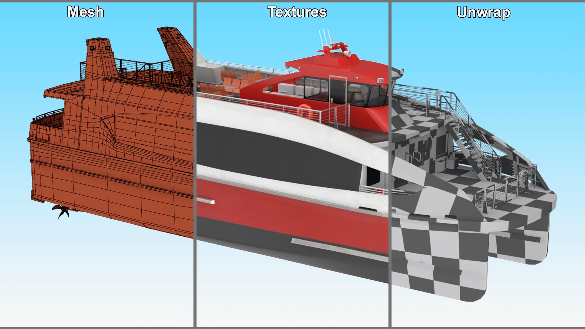 3D City Passenger Ferry Boat Model - TurboSquid 2260932