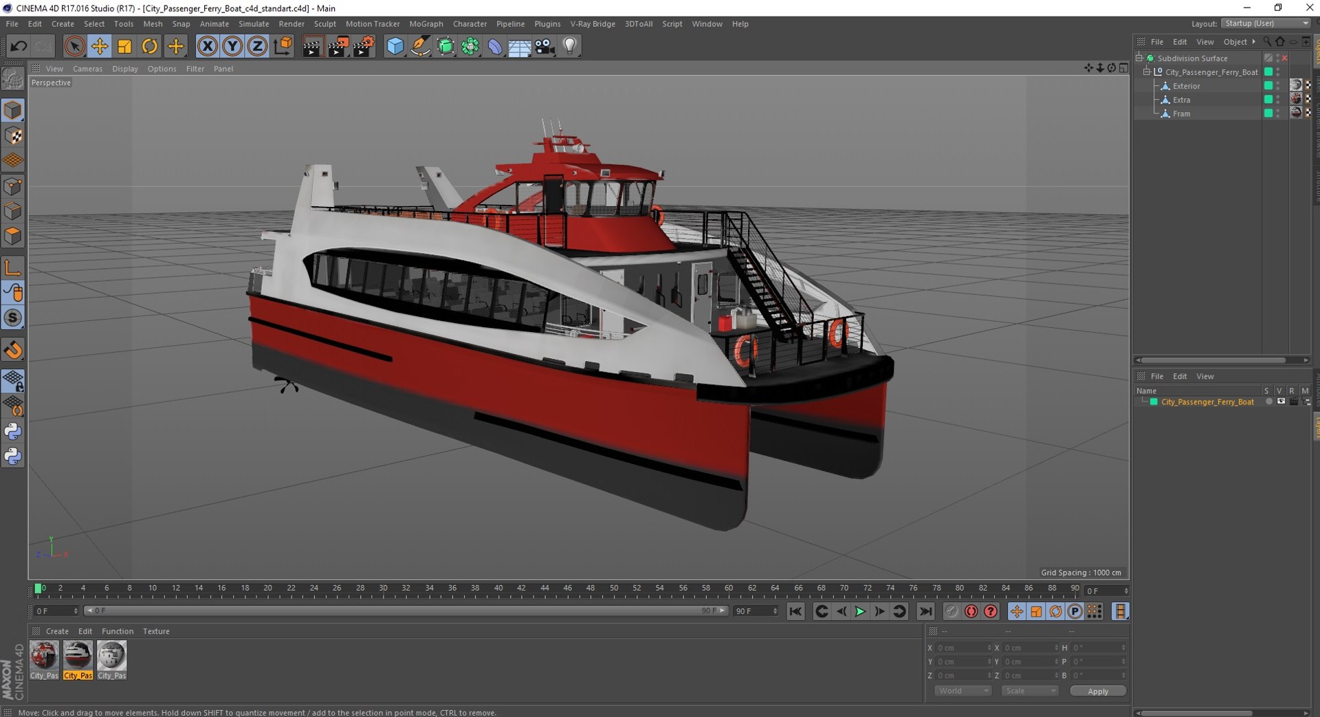 3D City Passenger Ferry Boat Model - TurboSquid 2260932