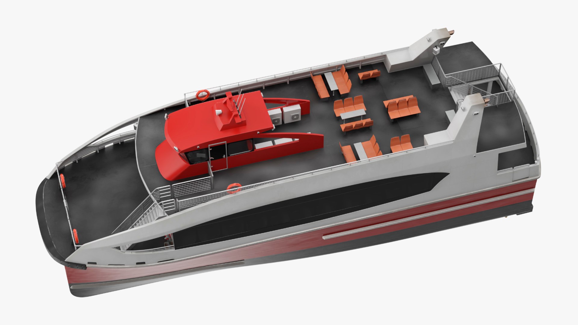 3D City Passenger Ferry Boat Model - TurboSquid 2260932