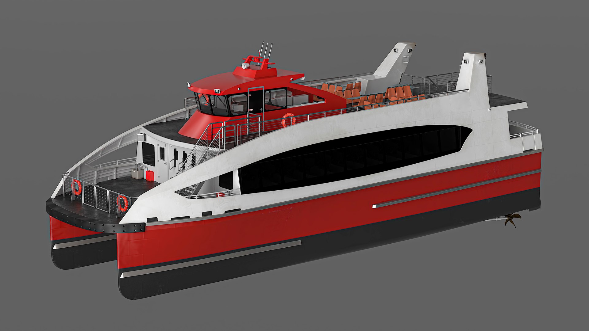 3D City Passenger Ferry Boat Model - TurboSquid 2260932