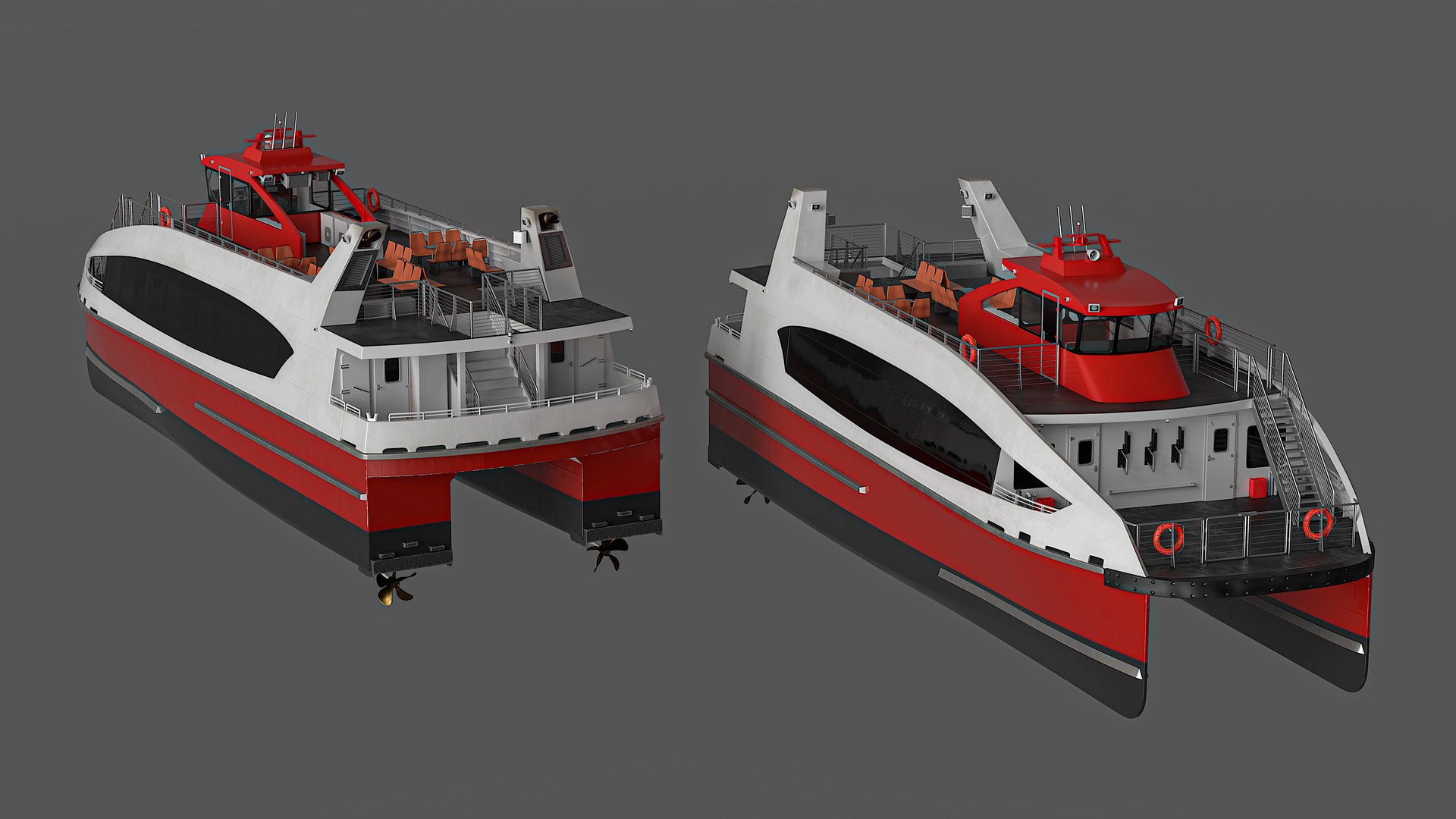 3D City Passenger Ferry Boat Model - TurboSquid 2260932