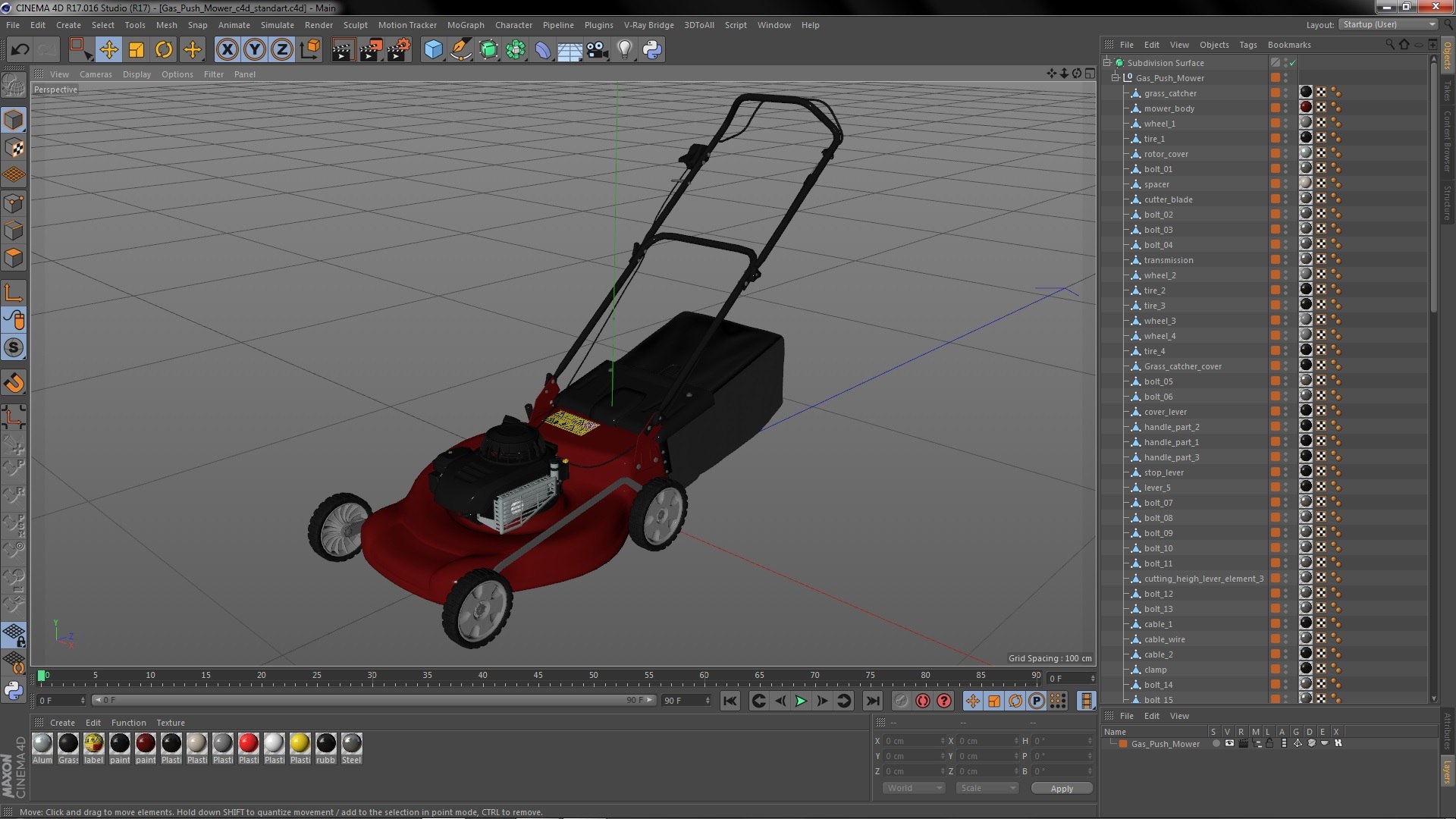 3D Model Gas Push Mower - TurboSquid 2117265