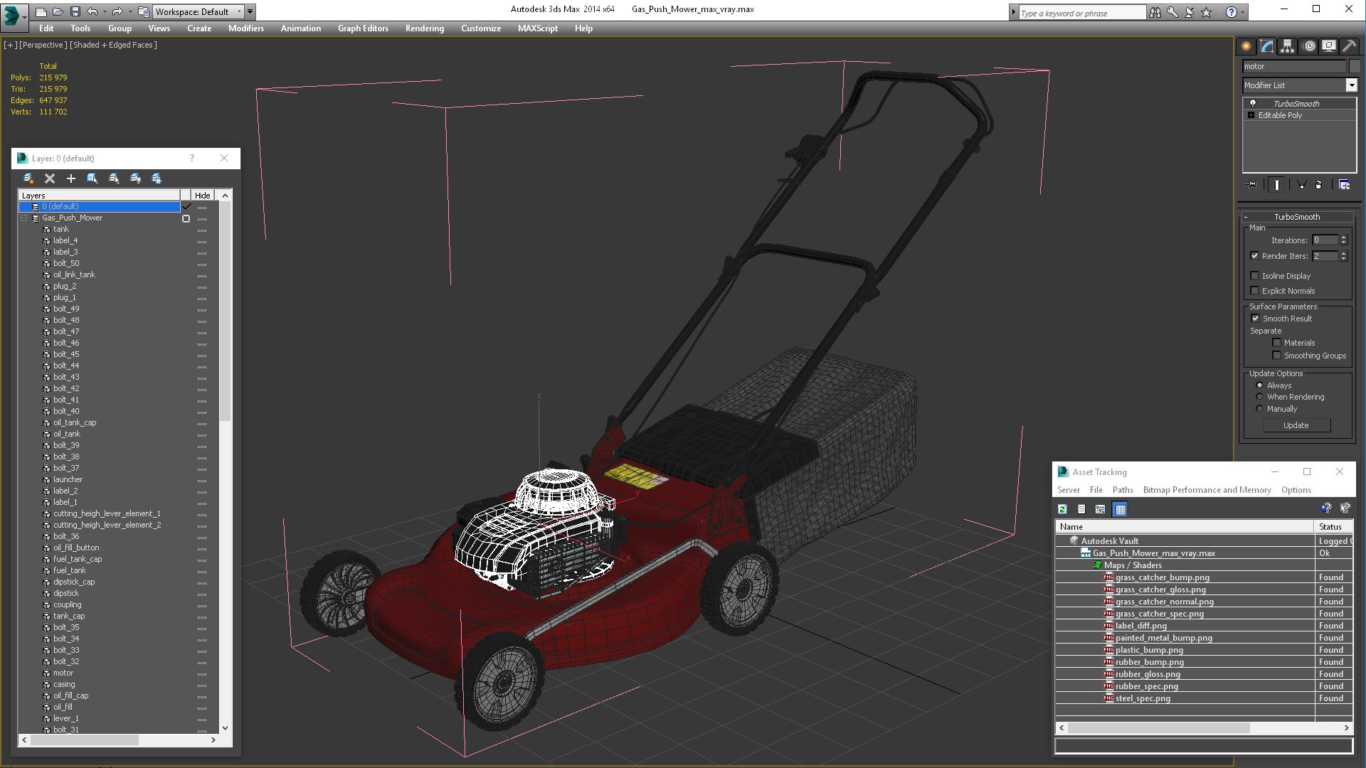 3D Model Gas Push Mower - TurboSquid 2117265