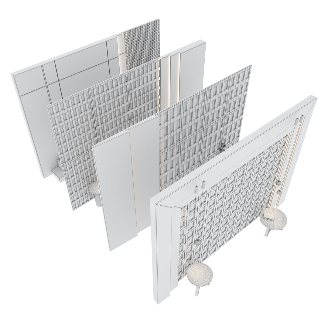 Decorative Wall Panel Set 83 3D - TurboSquid 1951164