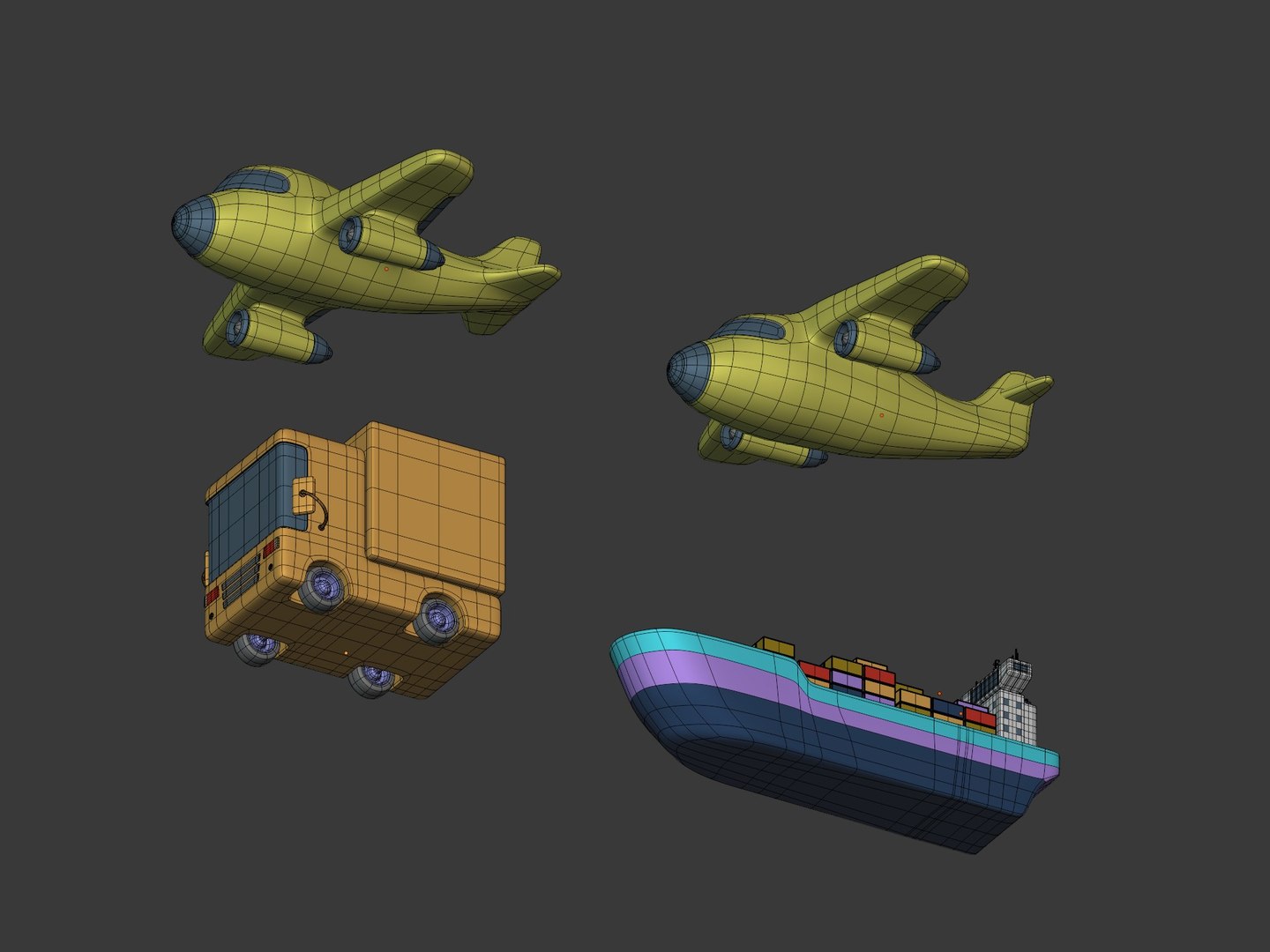 Cartoon Cargo Vehicles Pack model - TurboSquid 1790485