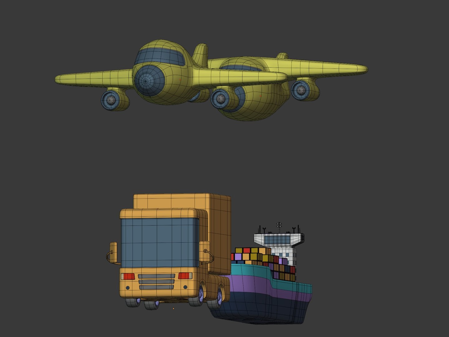 Cartoon Cargo Vehicles Pack model - TurboSquid 1790485