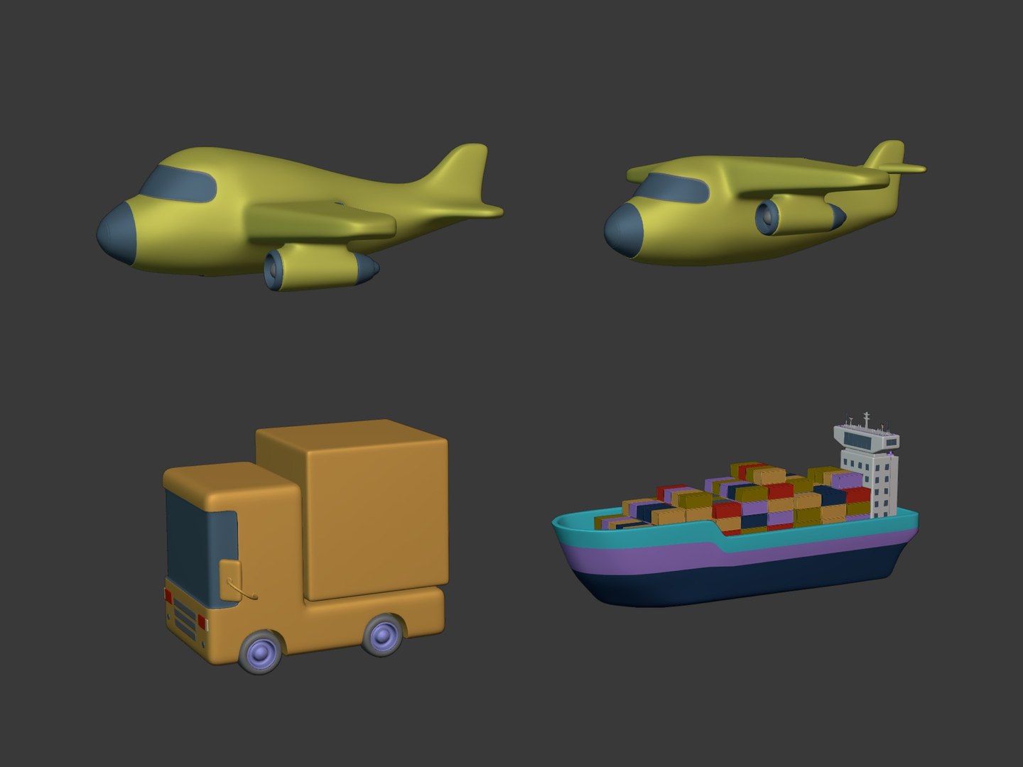 Cartoon Cargo Vehicles Pack model - TurboSquid 1790485