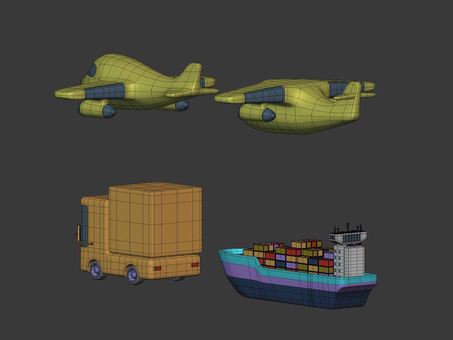 Cartoon Cargo Vehicles Pack model - TurboSquid 1790485