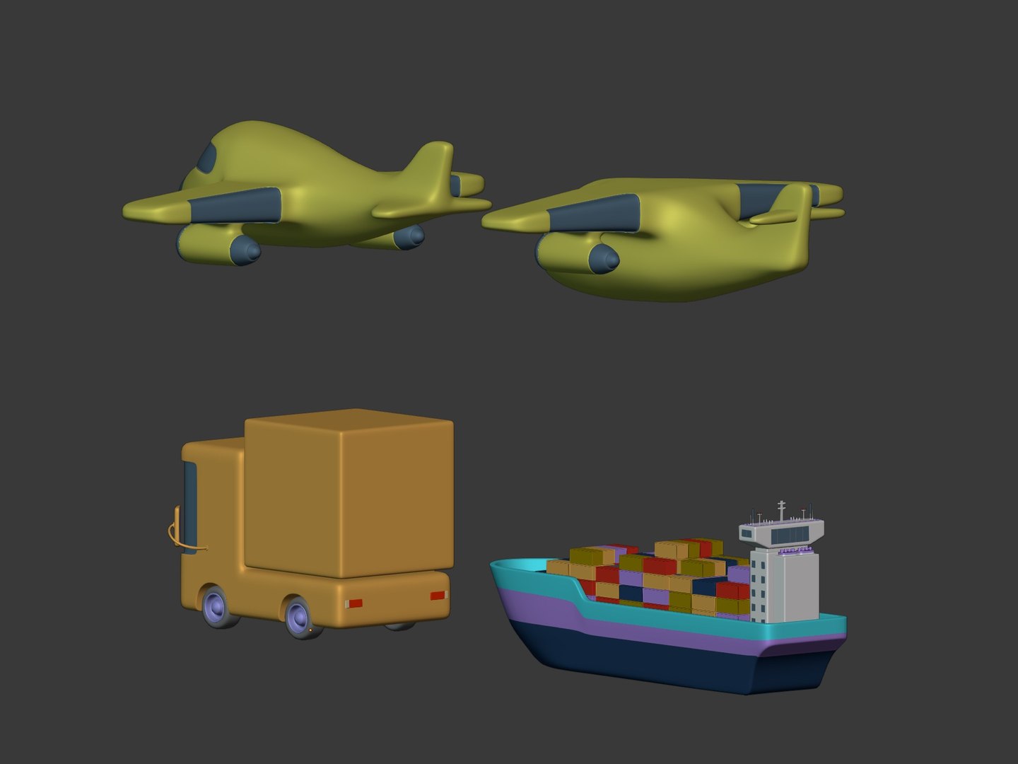 Cartoon Cargo Vehicles Pack model - TurboSquid 1790485