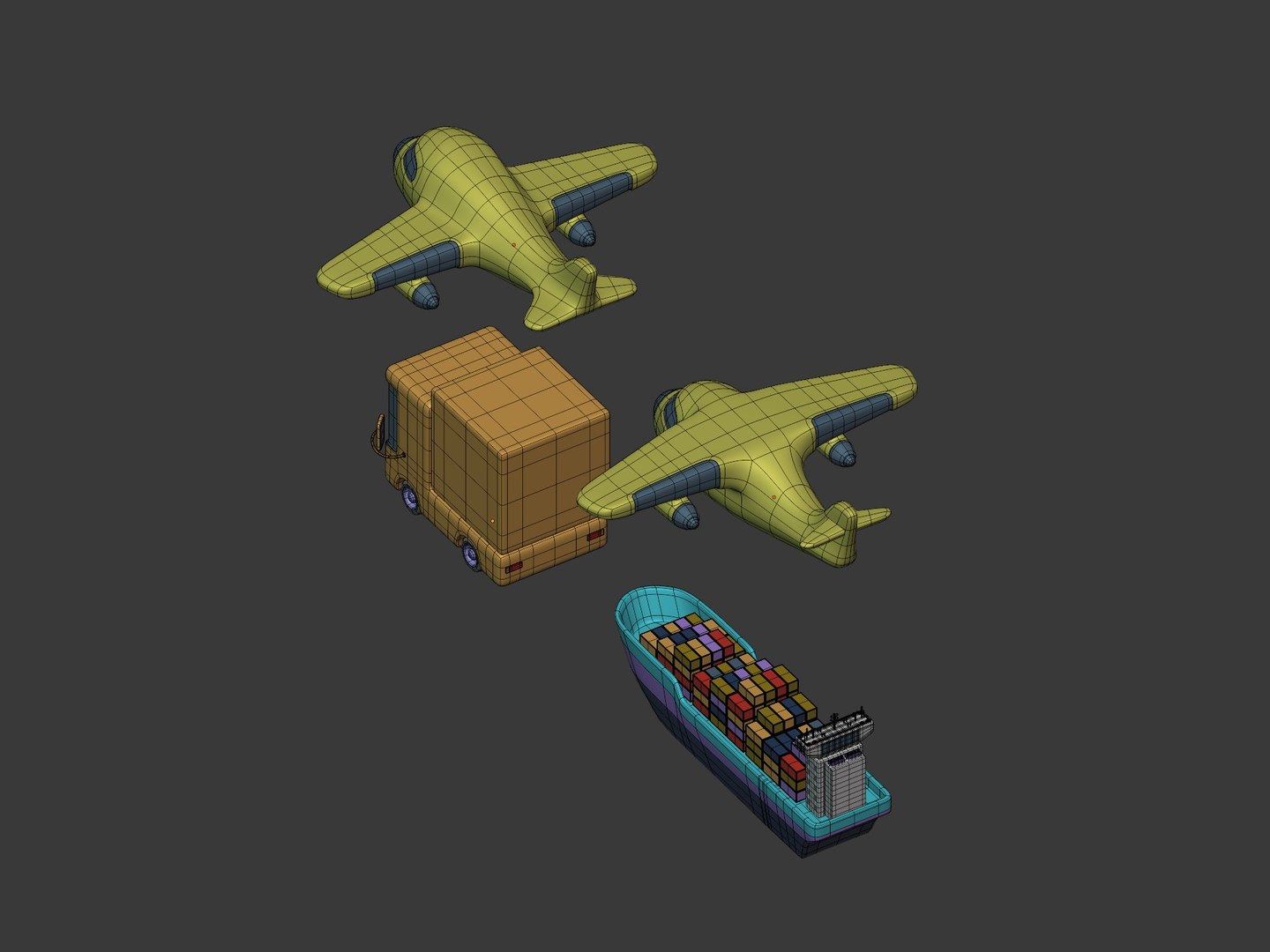 Cartoon Cargo Vehicles Pack model - TurboSquid 1790485