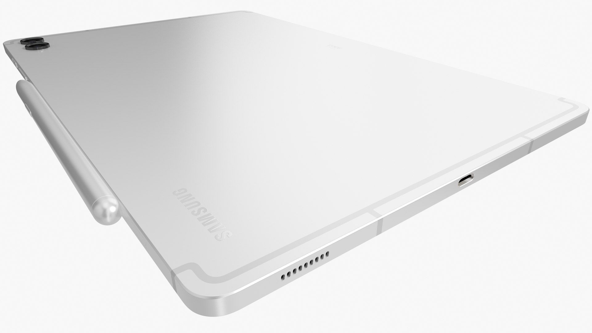 Samsung Galaxy Tab S9 FE Plus Silver 3D Model - TurboSquid 2147621