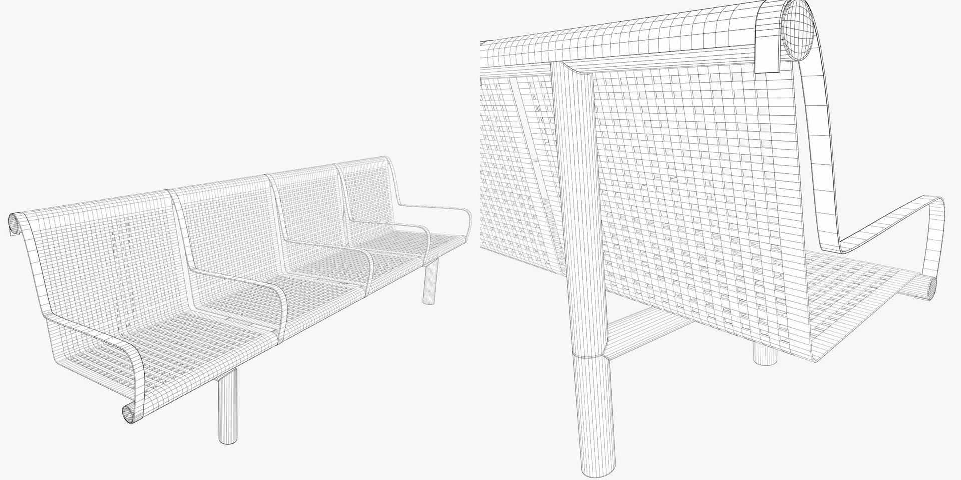 3D model Airport or station seating - TurboSquid 2144184