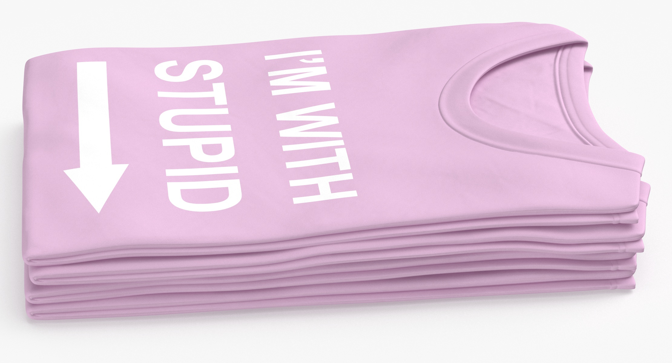 Modello 3D Donna Girocollo Piegato Impilato Rosa Im Con Stupido 02 ...