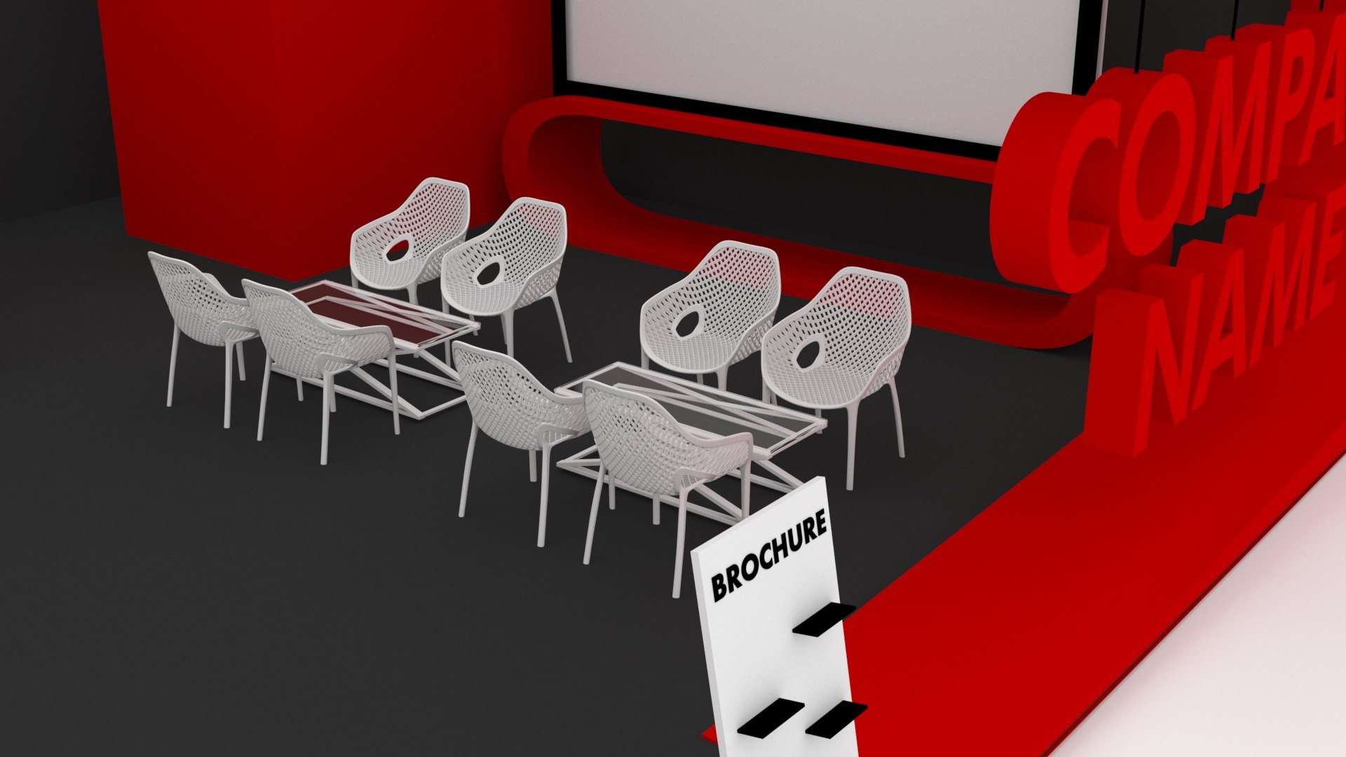 Red And Black Booth Exhibition Stand Stall Model - TurboSquid 2104901