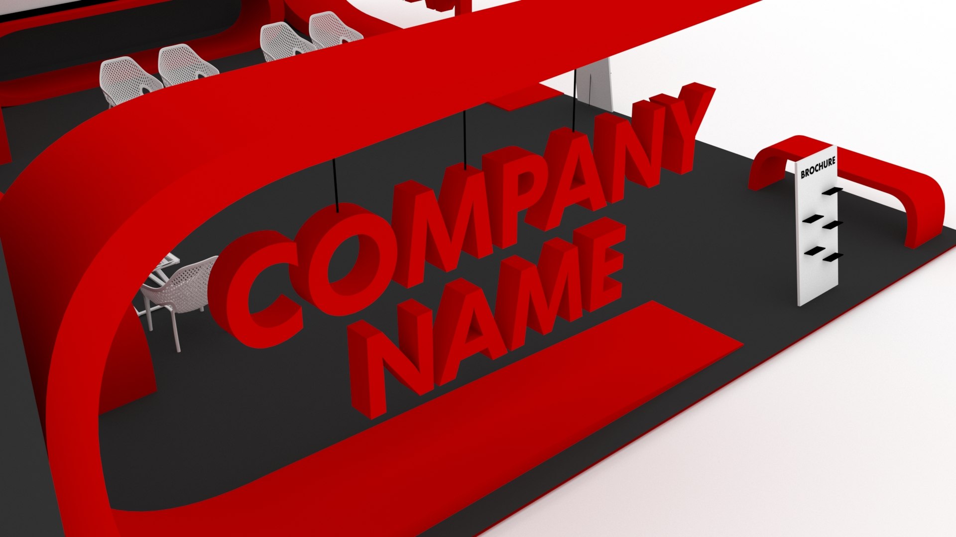 Red And Black Booth Exhibition Stand Stall Model - TurboSquid 2104901