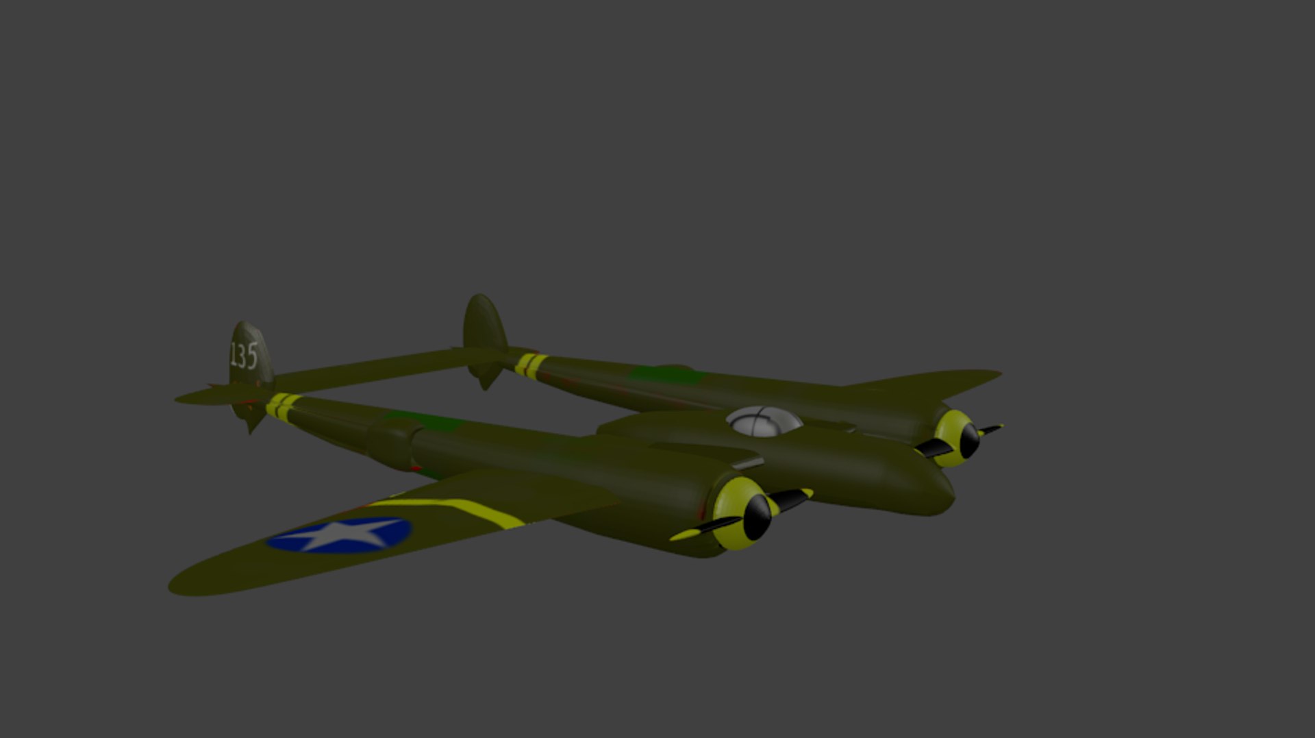 3d model p-38 lightning