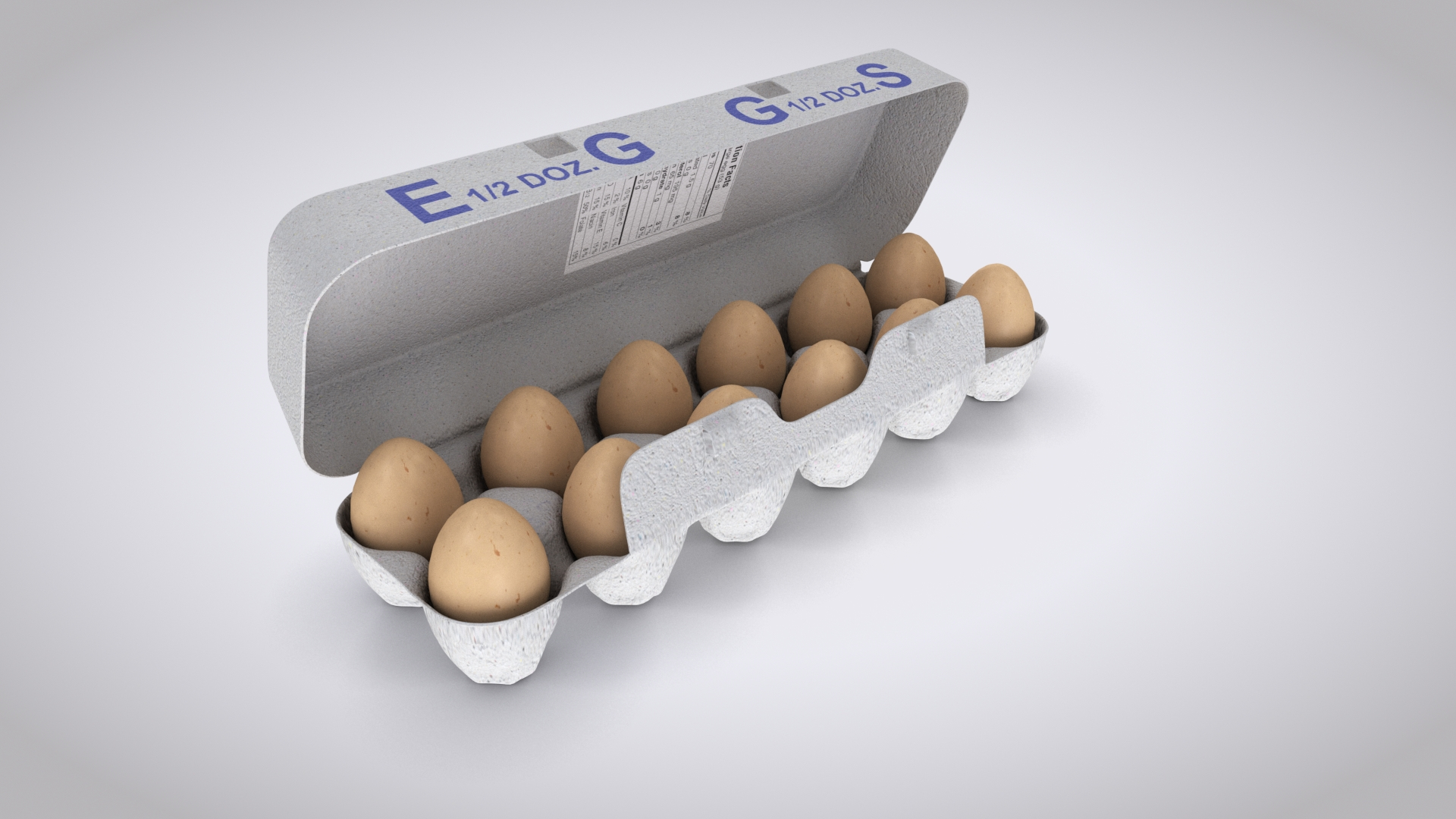 3D egg carton box model - TurboSquid 1713375