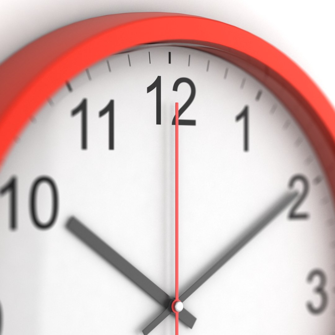 3d Red Office Clock Model