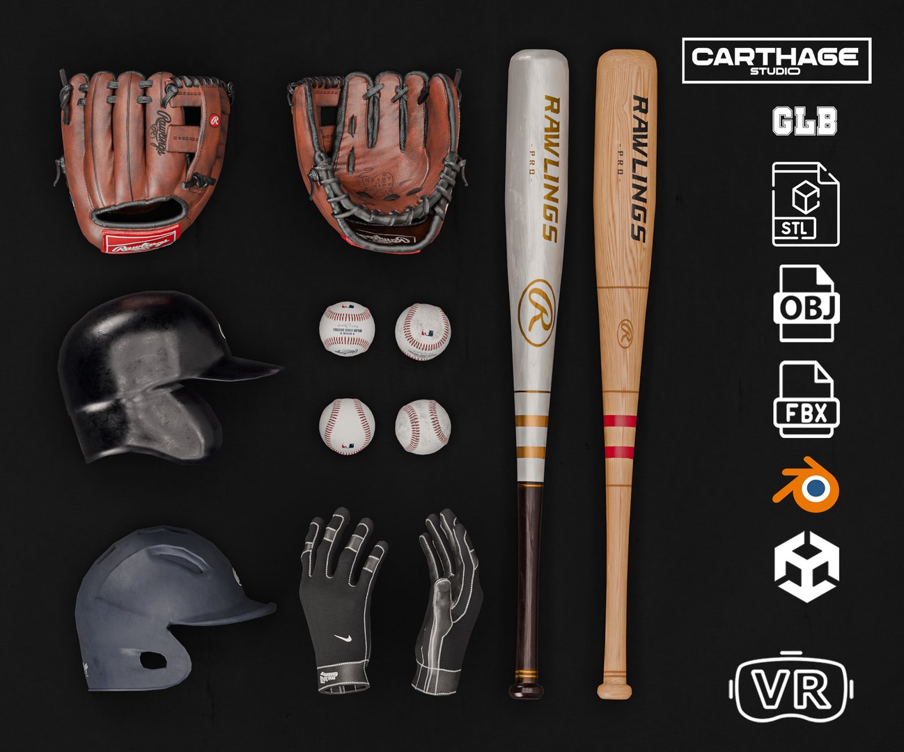 Baseball Essentials Pack Model - TurboSquid 2325917