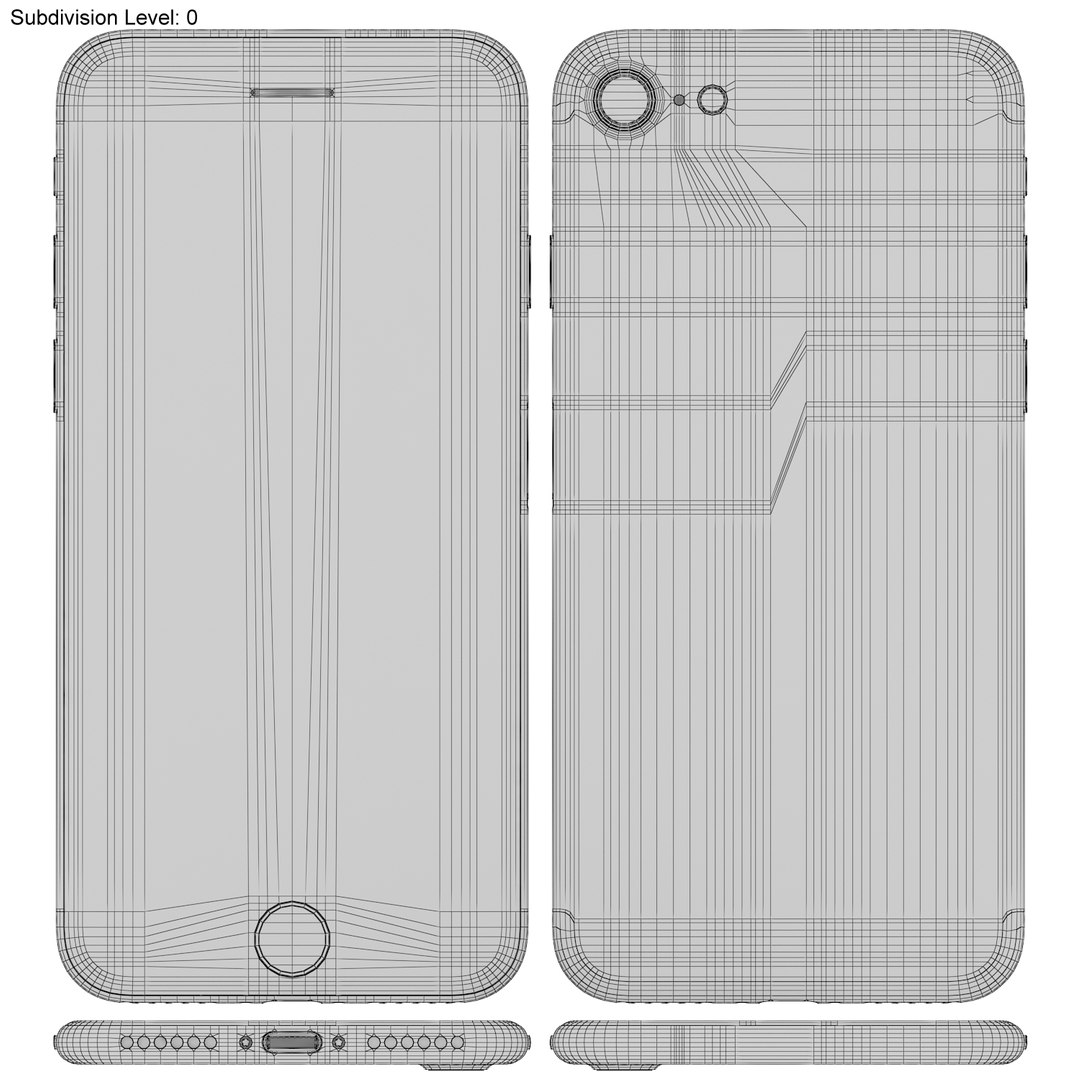 3d Model Realistic Apple Iphone 7