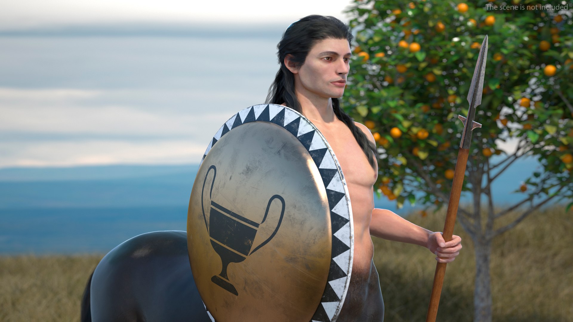 3D Model Mythical Combat Centaur With Bronze Shield - TurboSquid 2405890