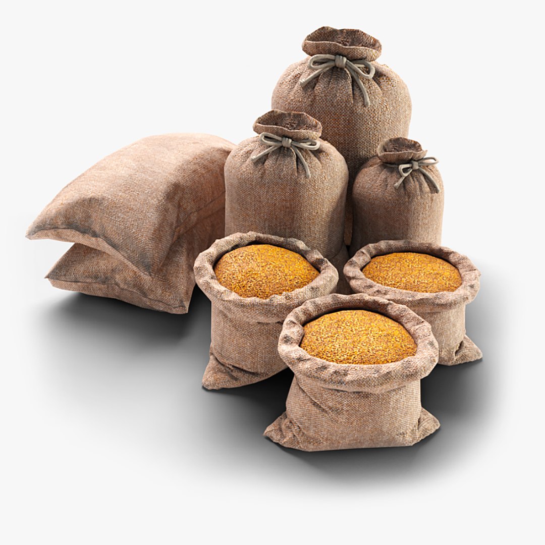 3D Burlap Sacks Pack Model - TurboSquid 2242165