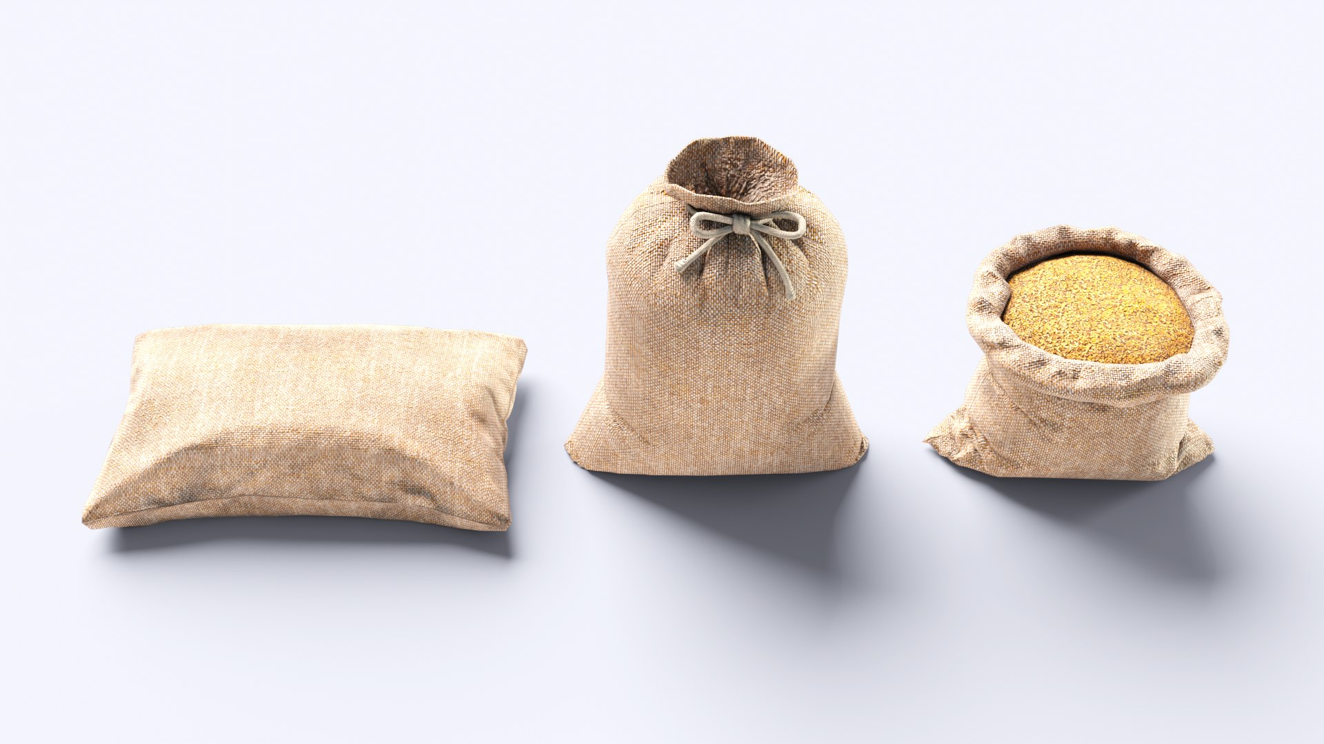 3D Burlap Sacks Pack Model - TurboSquid 2242165
