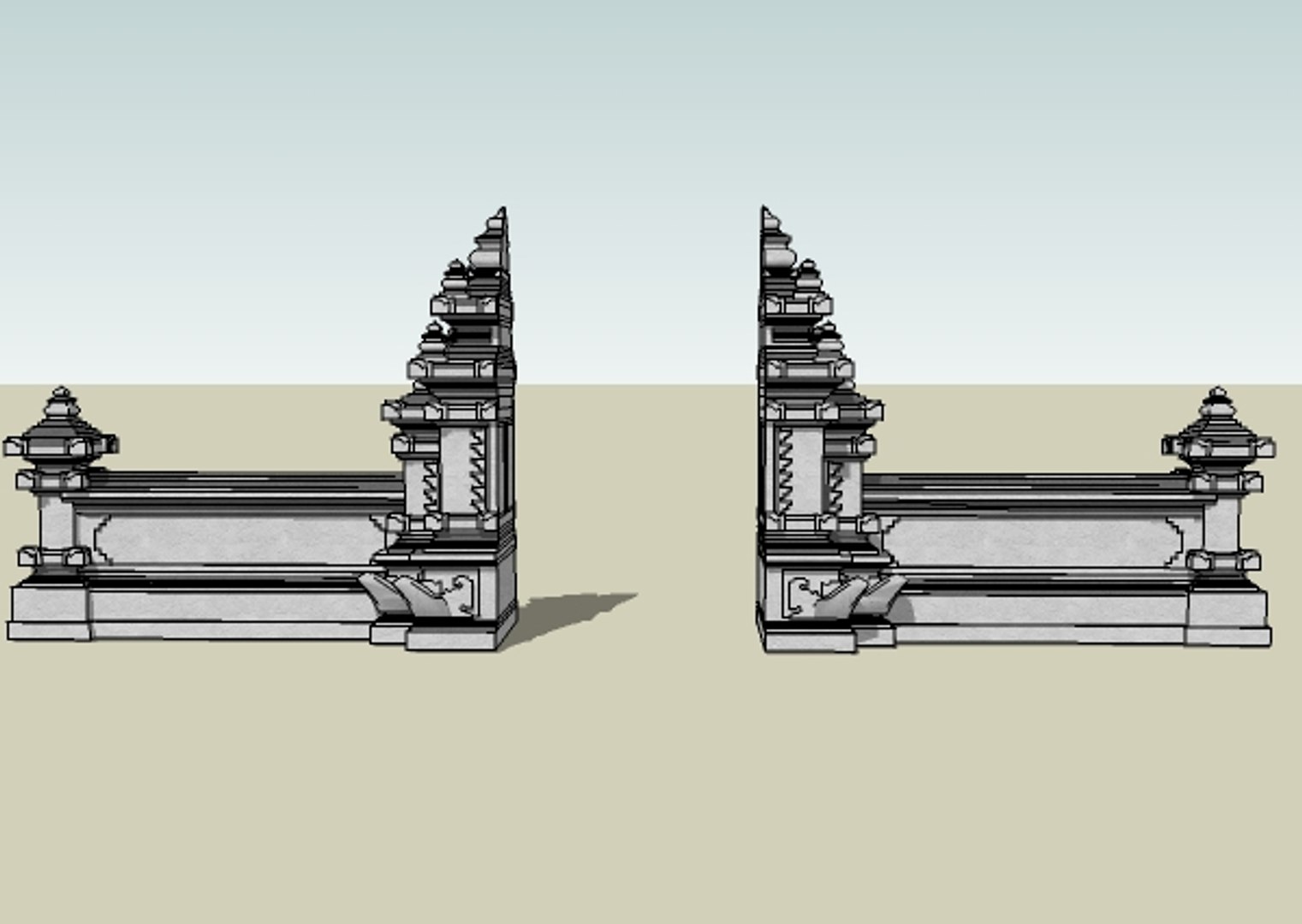 3d Balinese Gate
