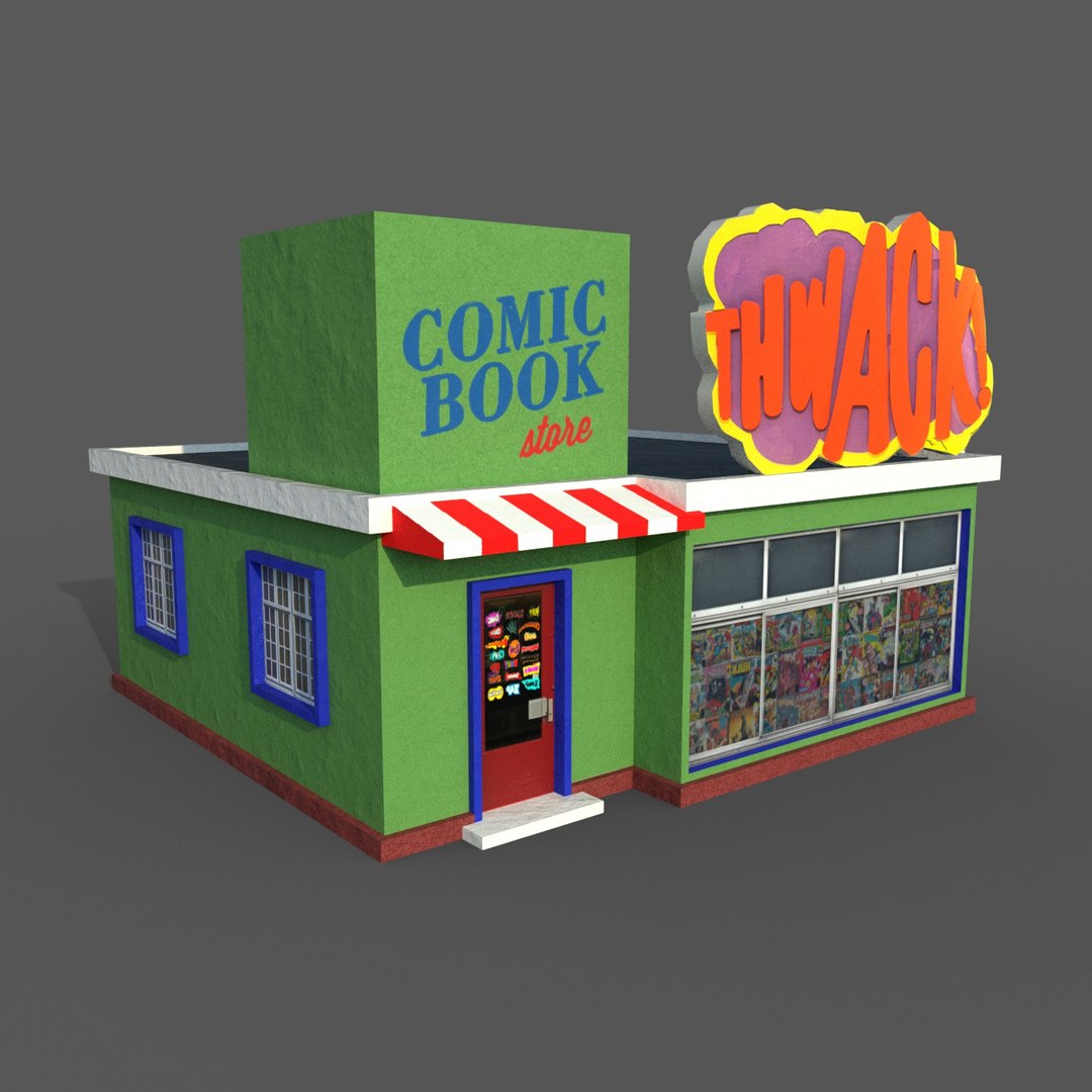 Cartoony Comic Book Store 3D - TurboSquid 1243918