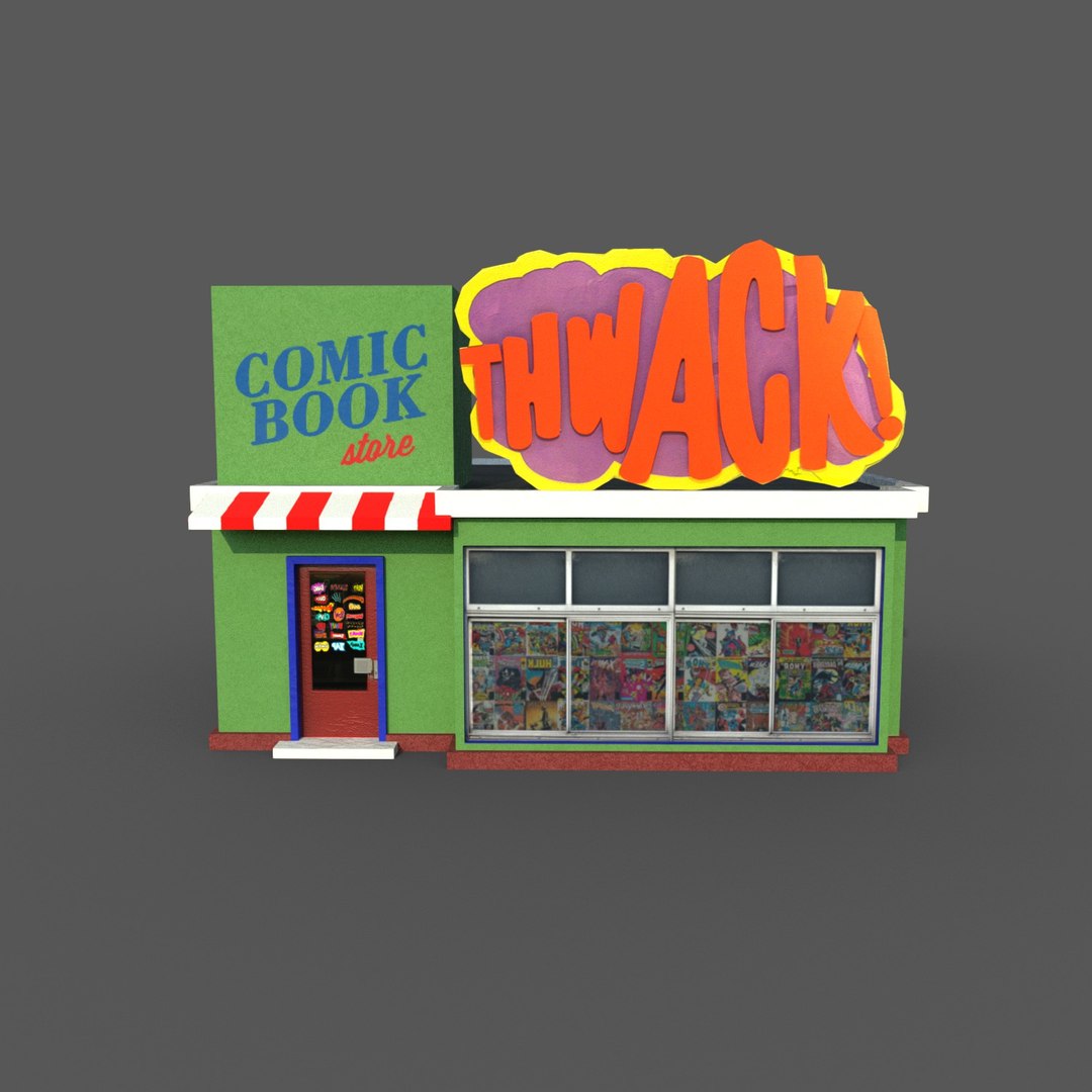 Cartoony Comic Book Store 3D - TurboSquid 1243918