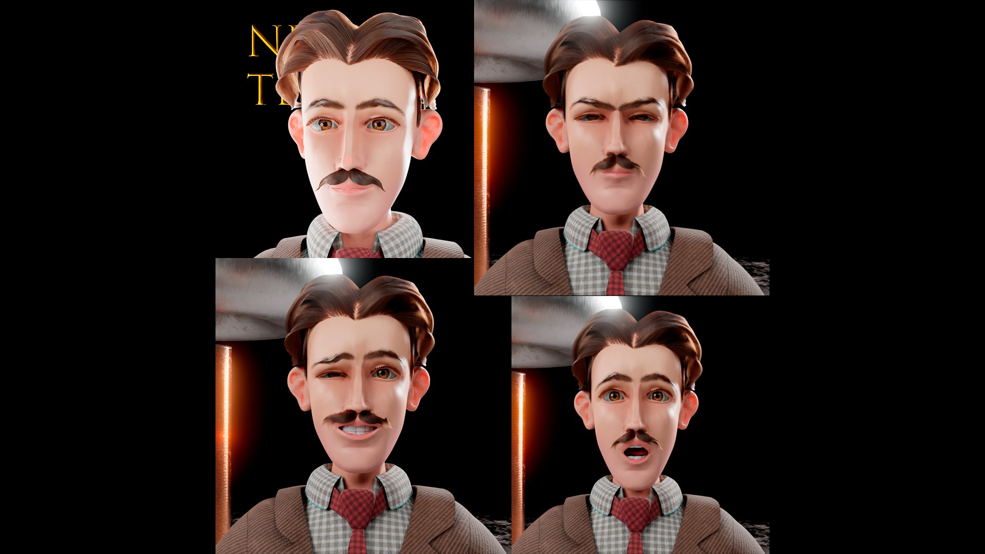 3D model Nikola Tesla character rigged prop tesla coil - TurboSquid 1773301