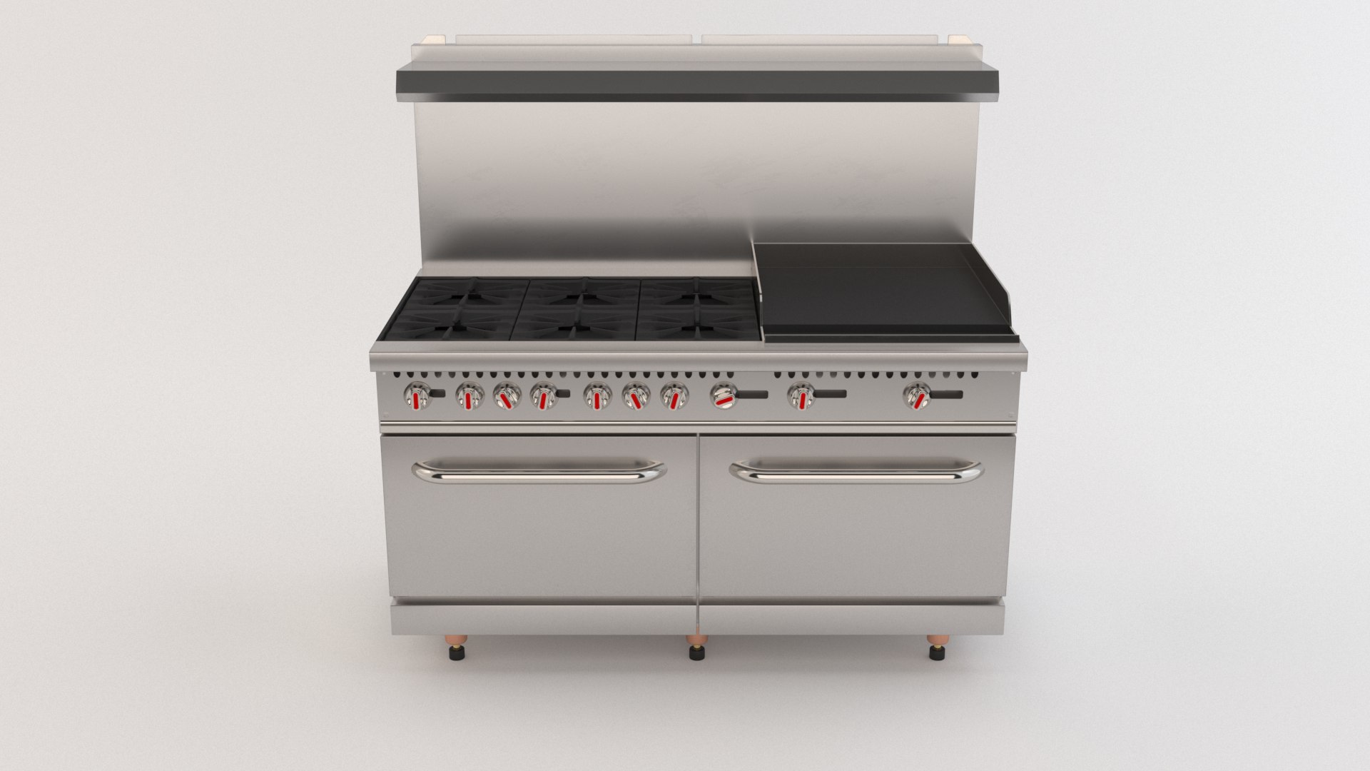 3D Commerical Stainless Steel Kitchen Range - TurboSquid 1768694