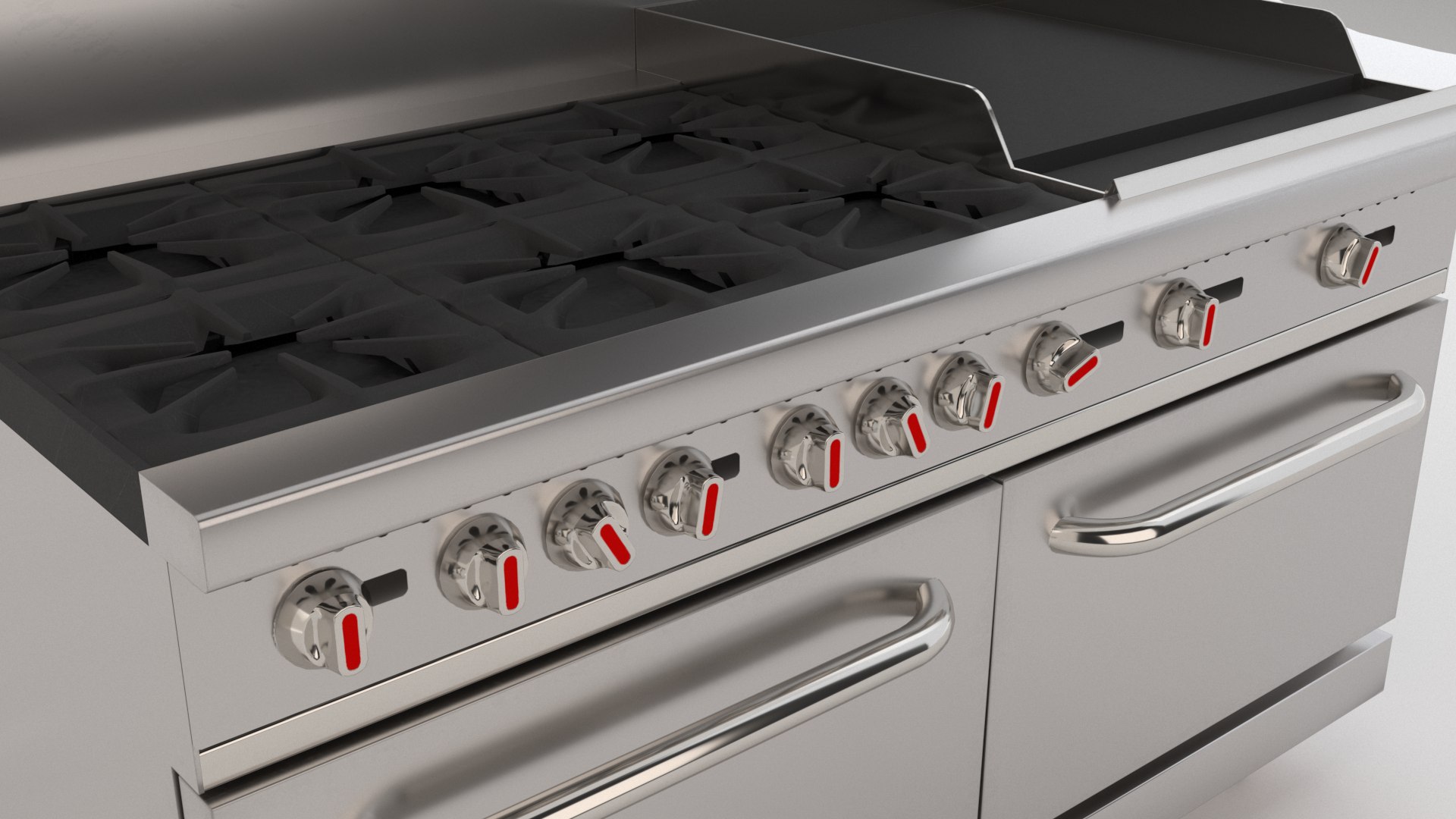 3D Commerical Stainless Steel Kitchen Range - TurboSquid 1768694