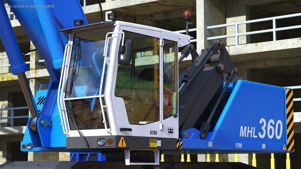 modelo 3d Manipulador de materiales Terex Fuchs MHL360 con grúa ...