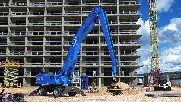 modelo 3d Manipulador de materiales Terex Fuchs MHL360 con grúa ...