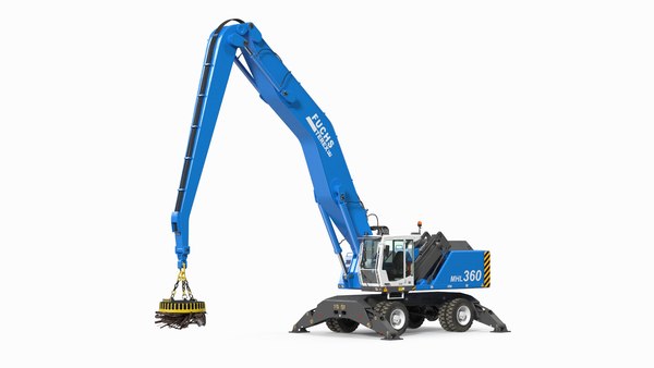modelo 3d Manipulador de materiales Terex Fuchs MHL360 con grúa ...