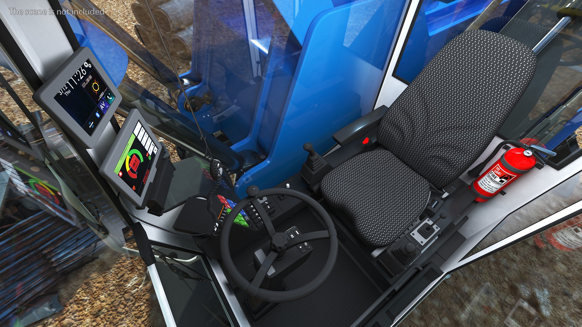 3D Terex Fuchs MHL360 Material Handler with Magnet Crane Rigged model ...