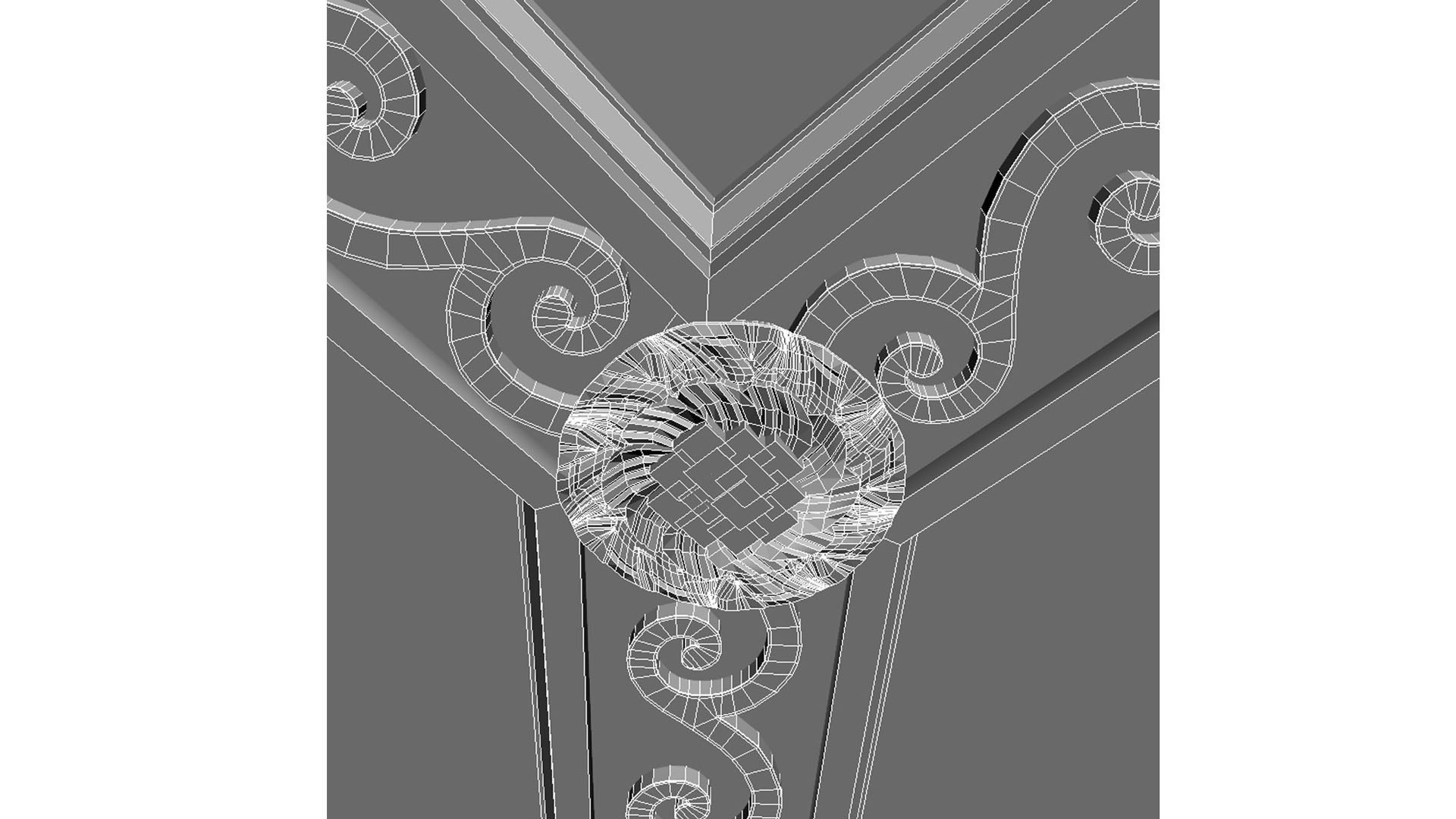 DOWNING STREET PLASTER STRAPWORK CEILING WITH ROCOCO CEILING CENTRE 3D ...