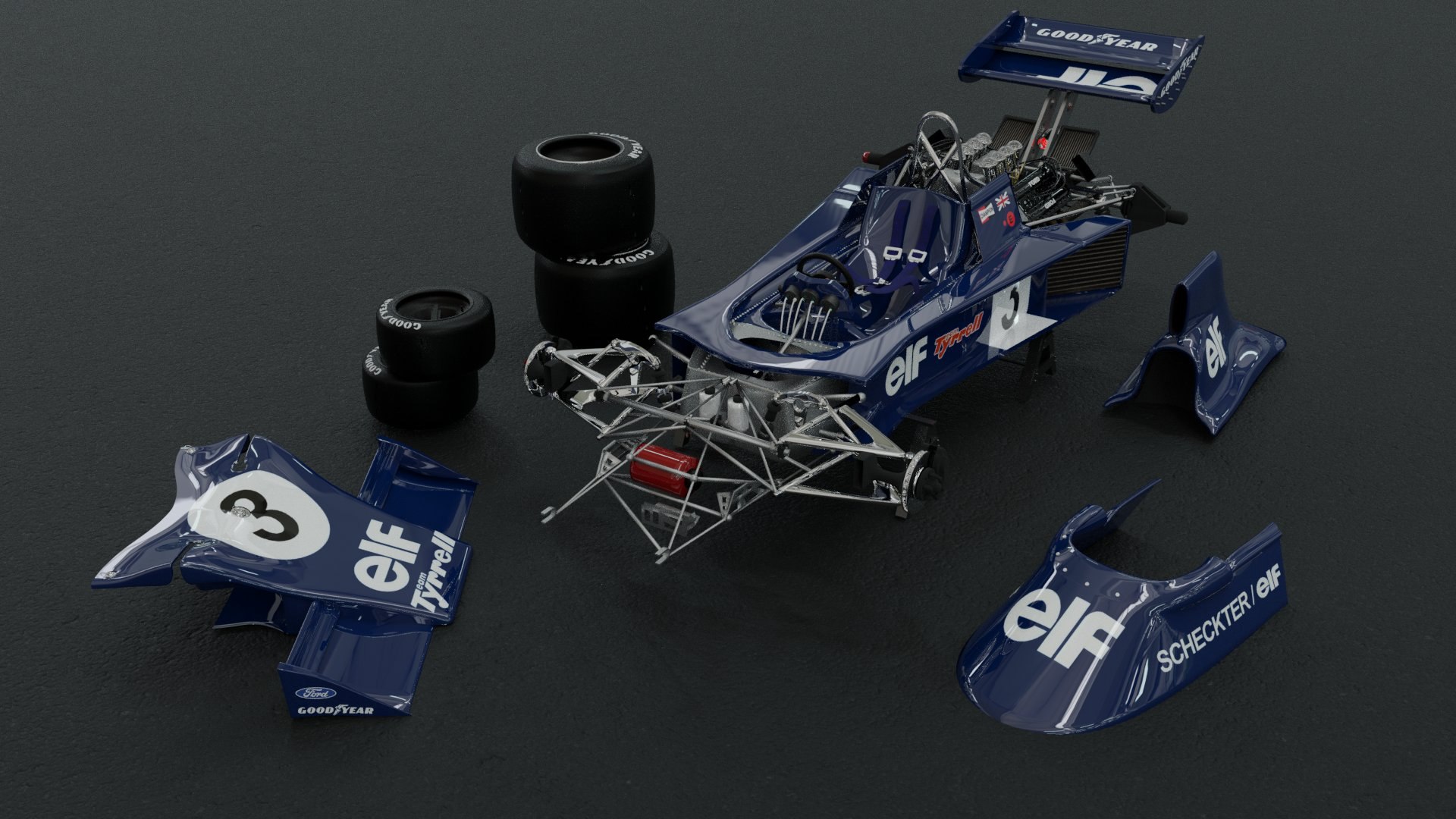 3D Tyrrell 007 1975 - TurboSquid 1649269