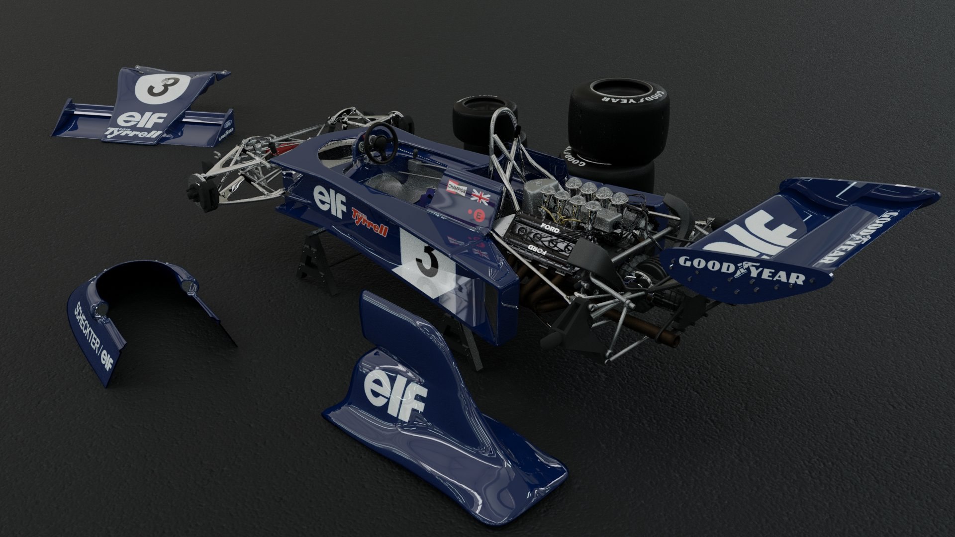 3D Tyrrell 007 1975 - TurboSquid 1649269