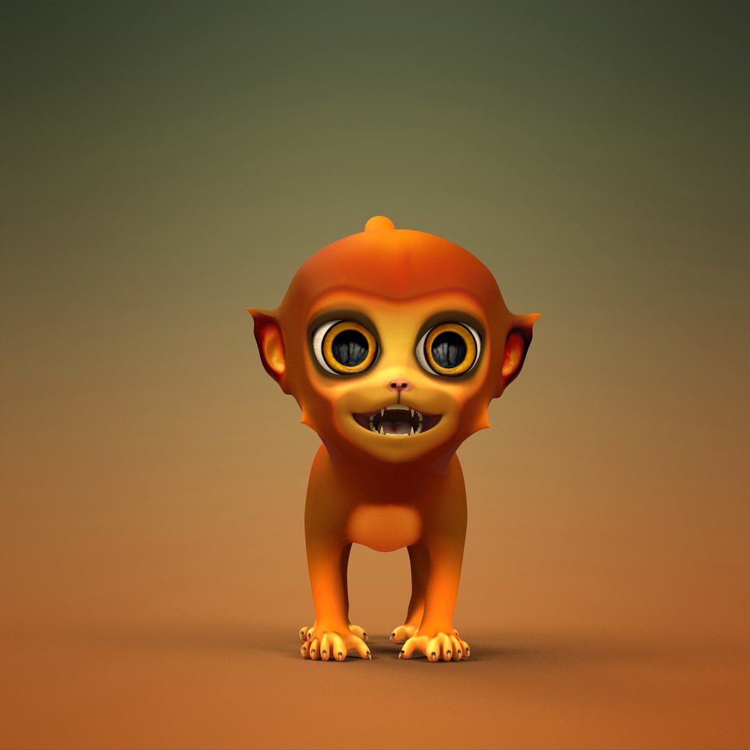 Cute Cartoon Monkey Rigged Max