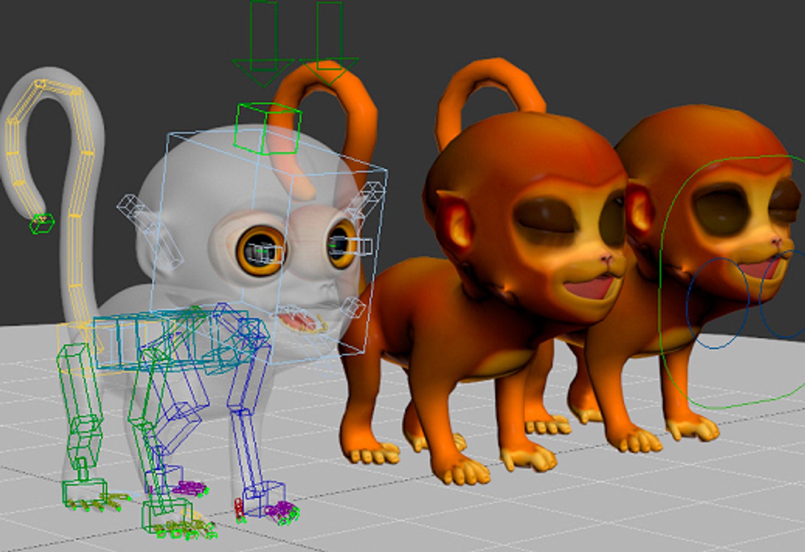 Cute Cartoon Monkey Rigged Max