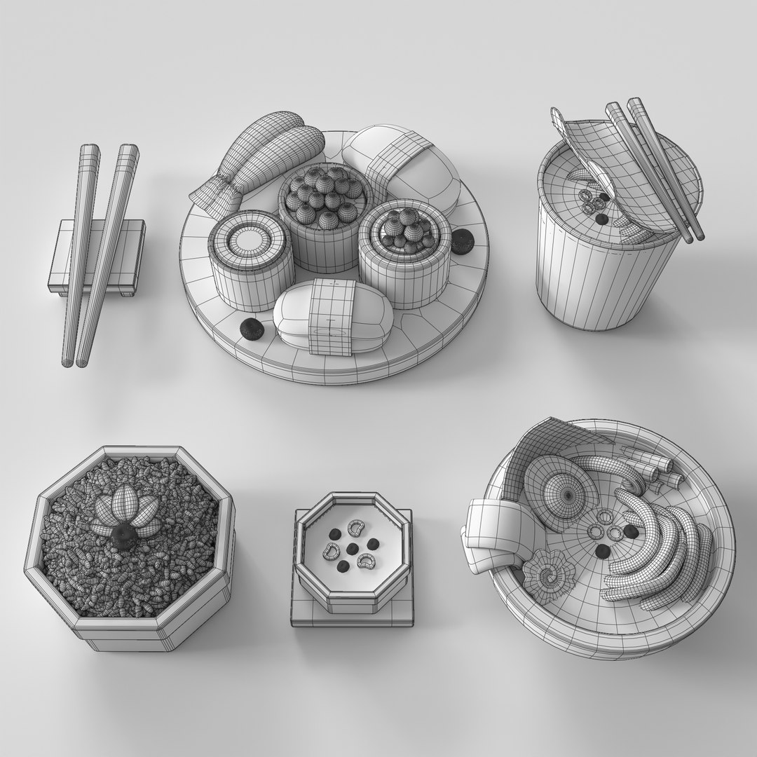 3D Model Set Of Japanese Food - TurboSquid 2347525