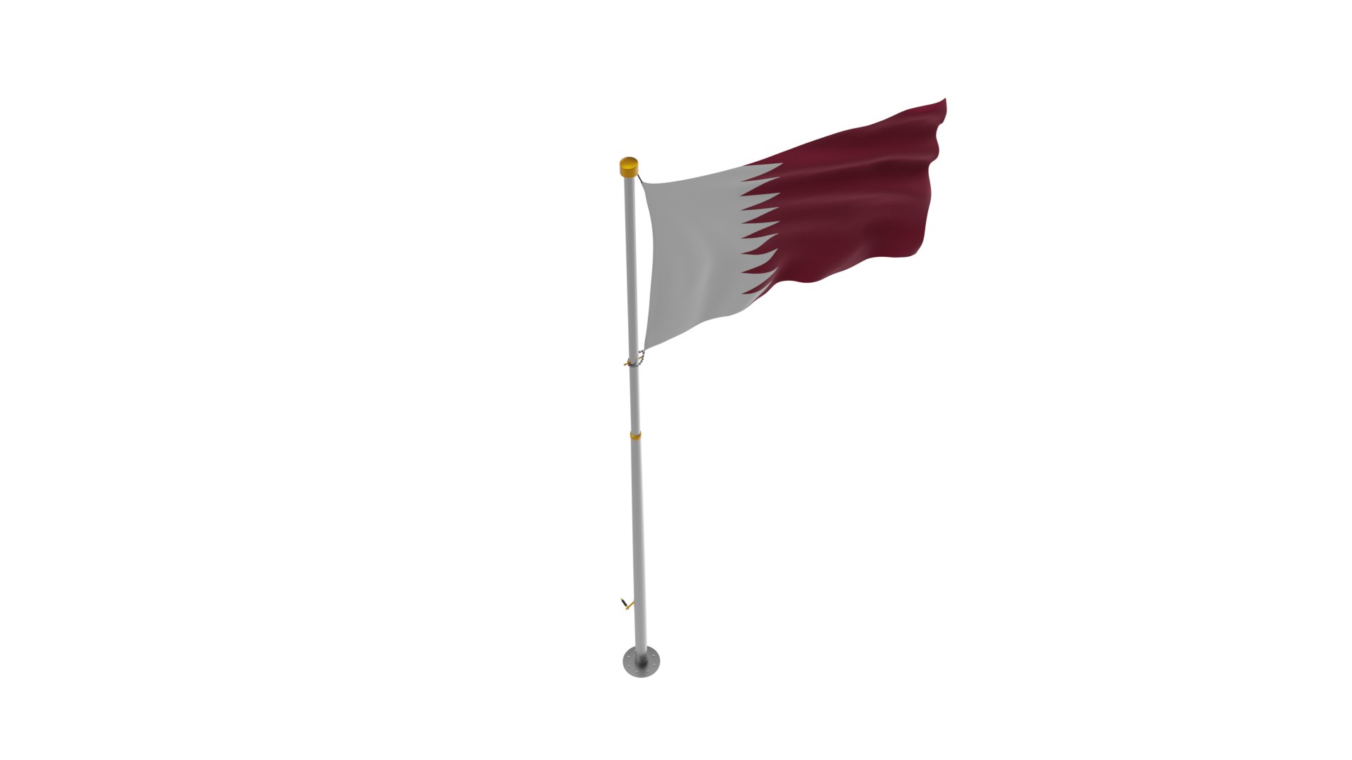 3D Pole Flag Qatar - TurboSquid 2262794