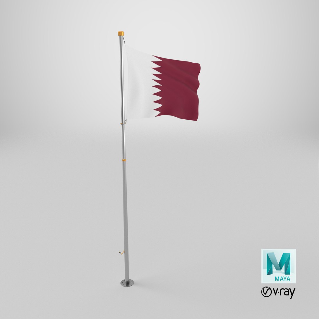 3D Pole Flag Qatar - TurboSquid 2262794