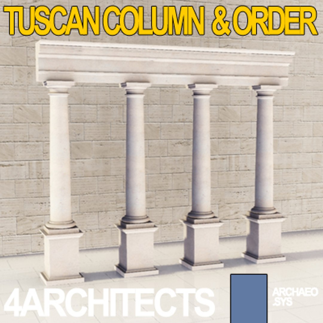 3d Column Capital Entablatures Tuscan