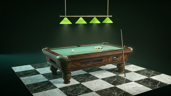 modelo 3d wood pool table lowpoly - TurboSquid 2019382