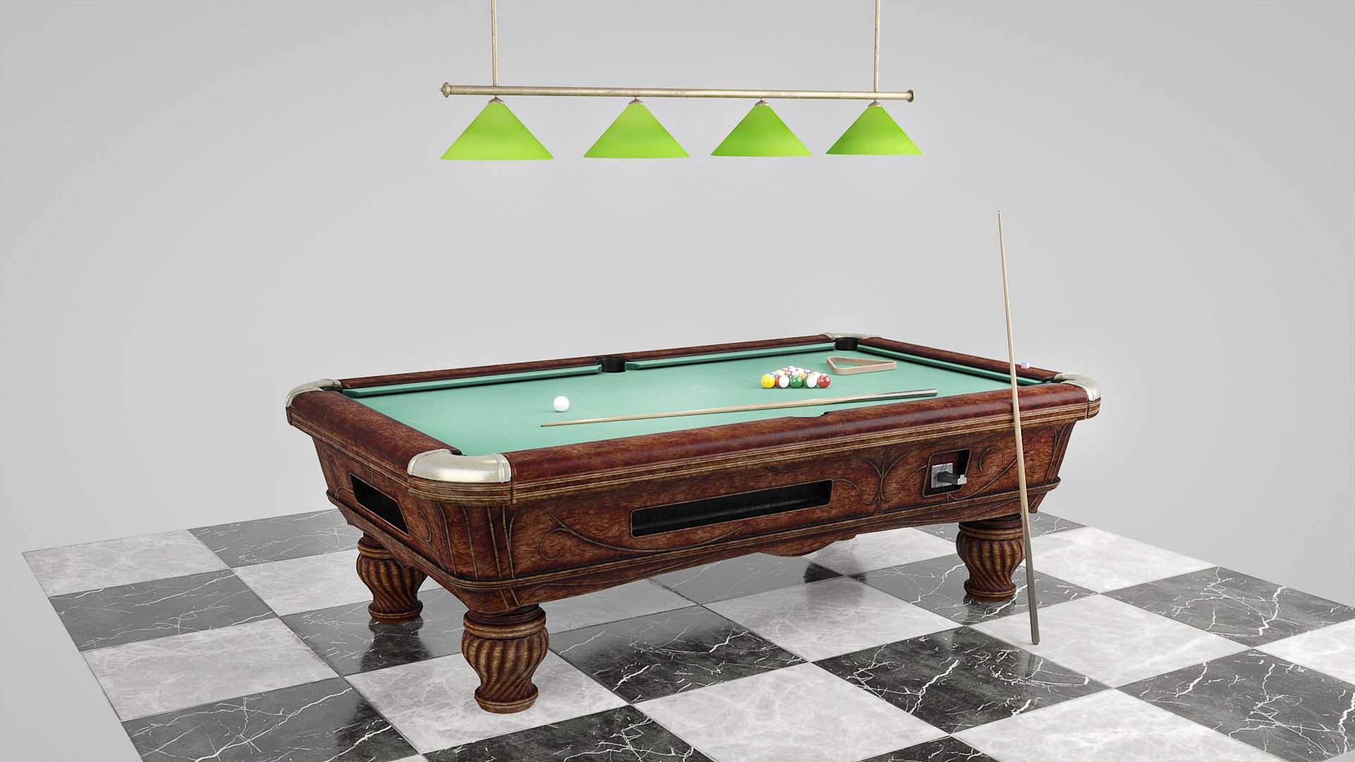 Wood pool table lowpoly model - TurboSquid 2019382