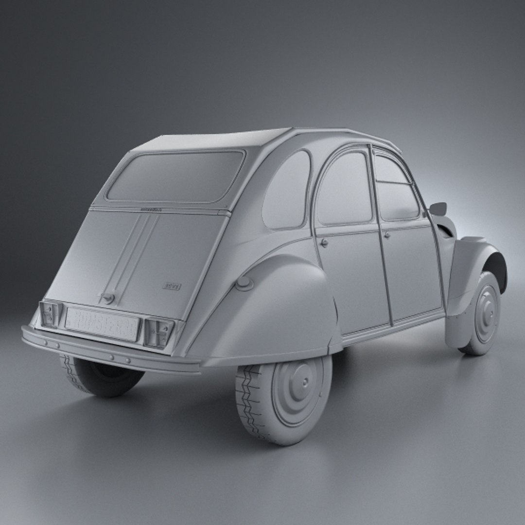 3d citroen 2cv 2 model